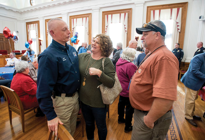 Emergency Services Director Frank Thomason says goodbye at reception ...