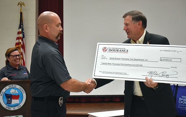 Insurance commissioner presents checks to Rowan County volunteer fire ...