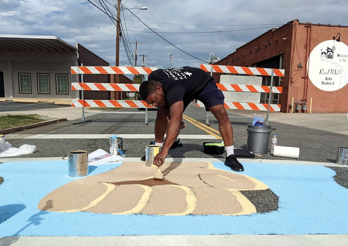 Pavement painting project creates dynamic crosswalks | Salisbury Post