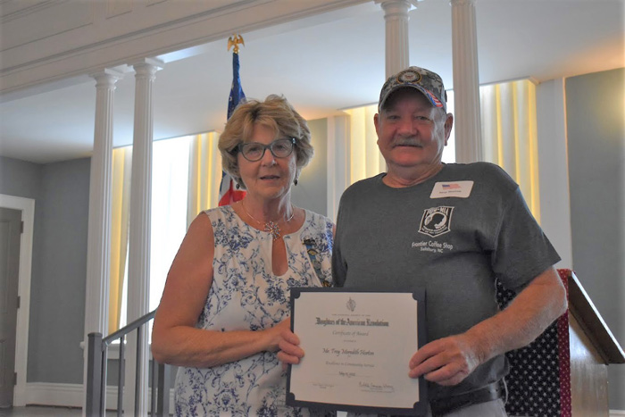 Horton gets DAR service award | Salisbury Post