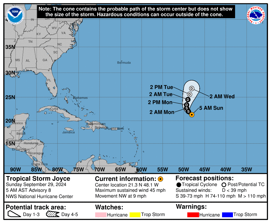 Sunday, Sep 29: NHC’s update on Tropical Storm Joyce | Salisbury Post