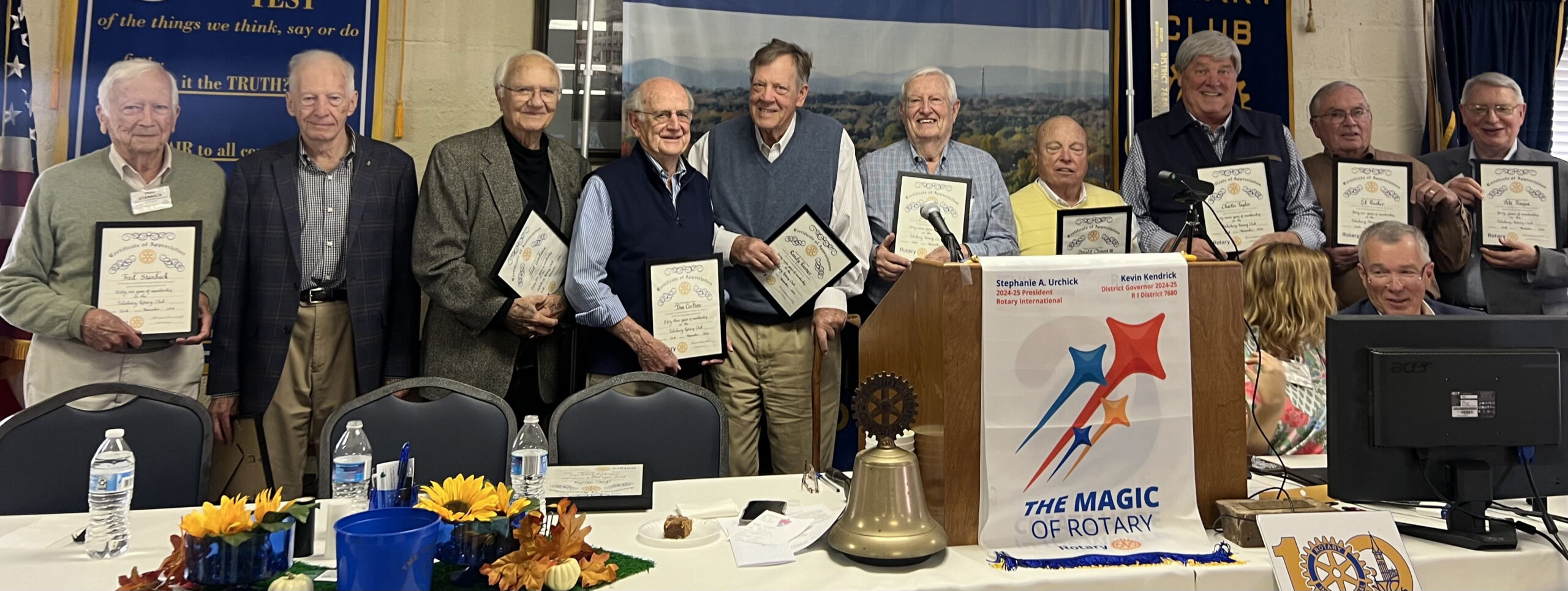 Fourteen Rotarians recognized for 676 years of membership | Salisbury Post